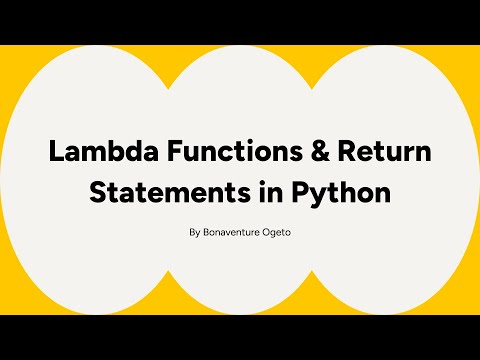 Lambda Functions Return Statements In Python Youtube