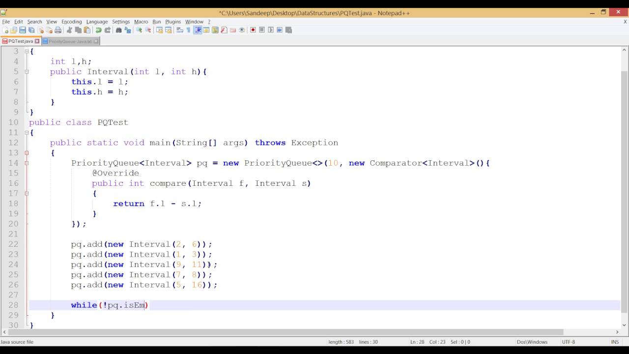 Java Priority Queue With Custom Class Data Type Youtube
