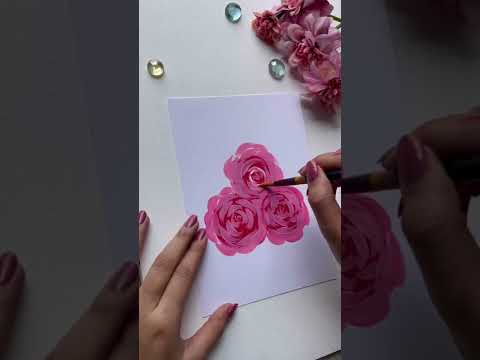 Easy Rose Flower Paintingёяшн Youtube