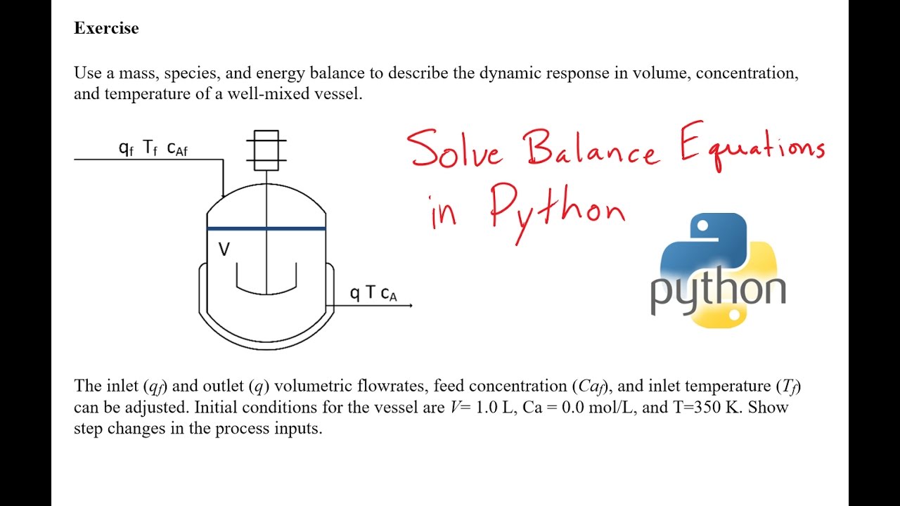 Solve Engineering Balance Equations In Python Youtube