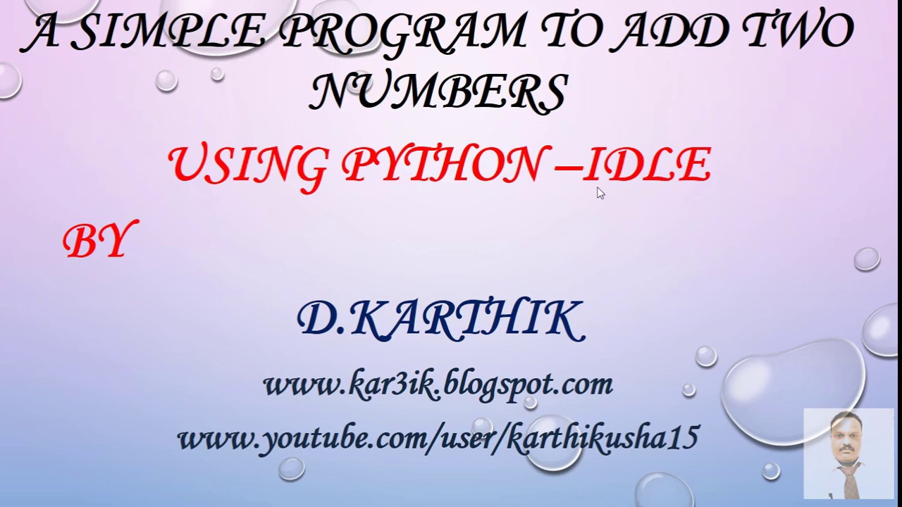Python A Simple Program To Add Two Numbers Youtube
