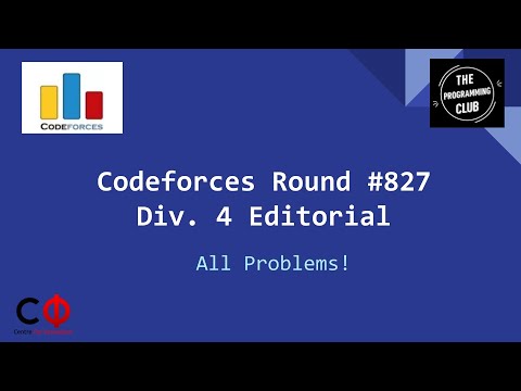 Codeforces Round 827 Div 4 Editorial All Problems Top 30 Youtube