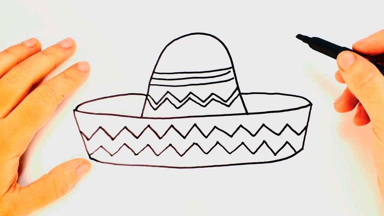 How To Draw A Mexican Hat Mexican Hat Easy Draw Tutorial Youtube