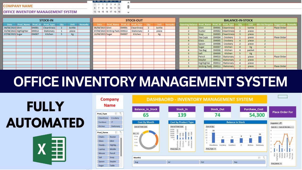 Fully Automated Inventory Management System Plus Dashbaord In Excel
