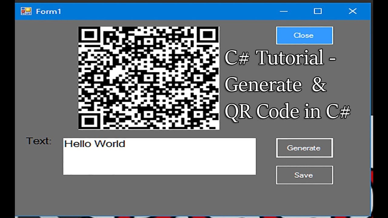 C Tutorial Generate Qr Code In C Youtube
