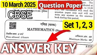 Class 10 Standard Maths Cbse 2025 Exam Answer Key Set 1 Section A 0 12