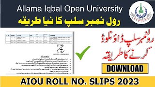 Aiou Mobile App To Download Exams Roll Number Slips 2024 25 How To