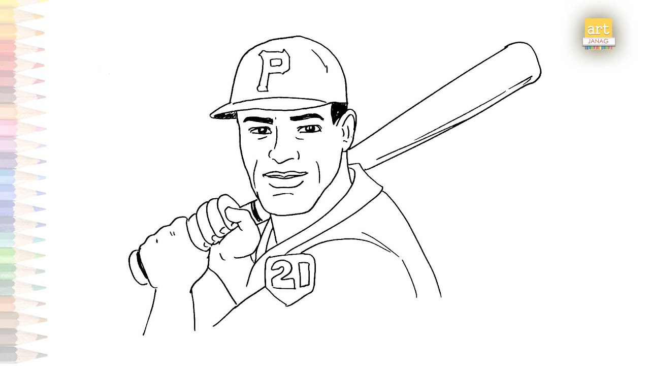 Roberto Clemente Coloring Page Coloring Pages