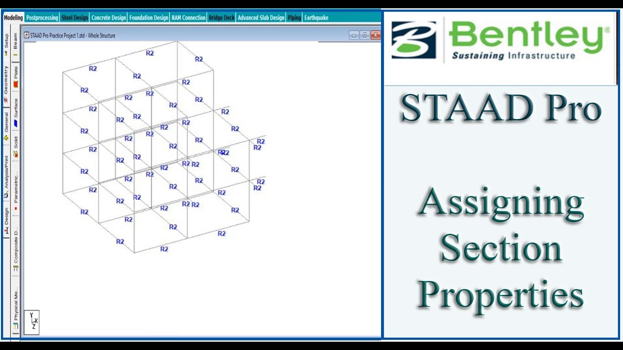 Staad Pro Tutorial For Beginners Episode 14 Assigning Section