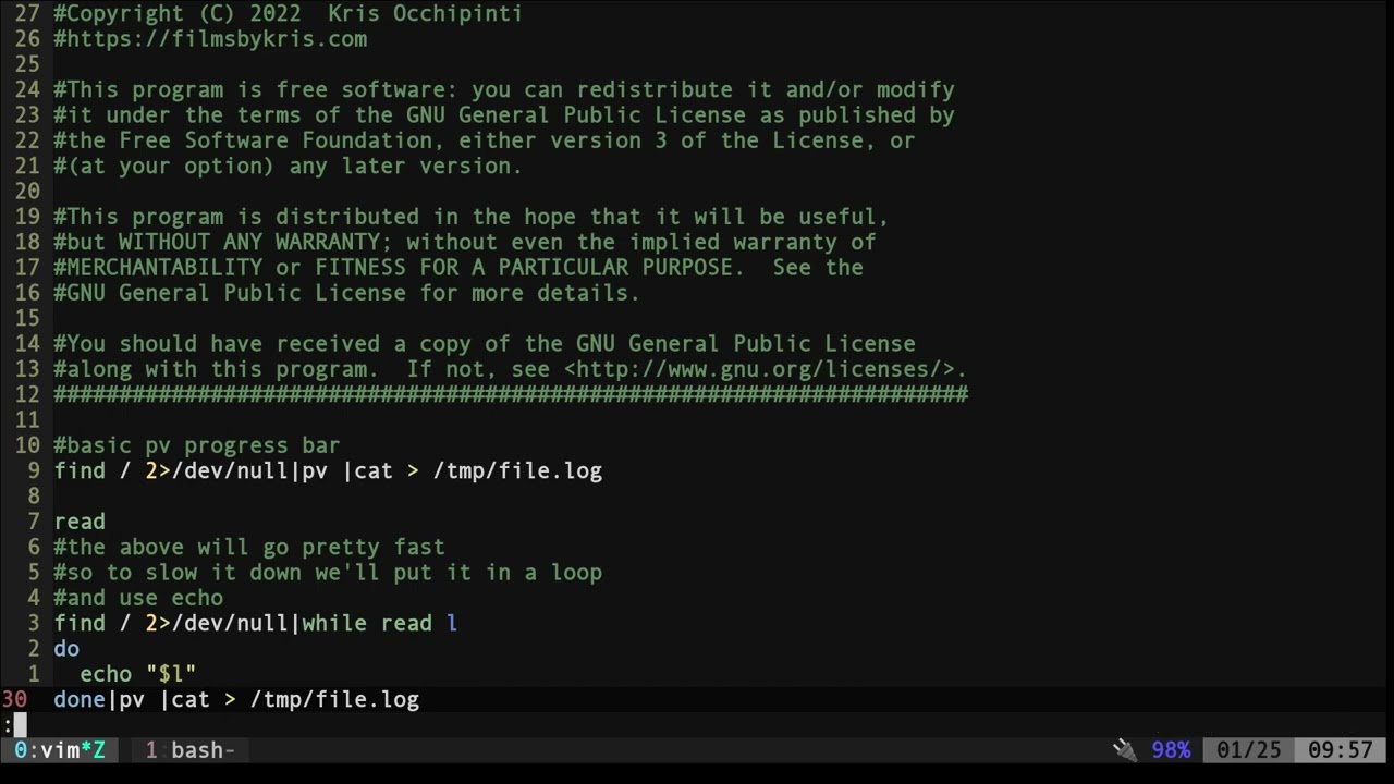 Shell Script Progress Bar With Pv Youtube