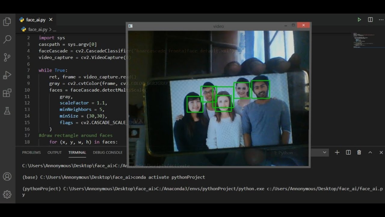 Opencv Python Creating Real Time Face Detection System Youtube