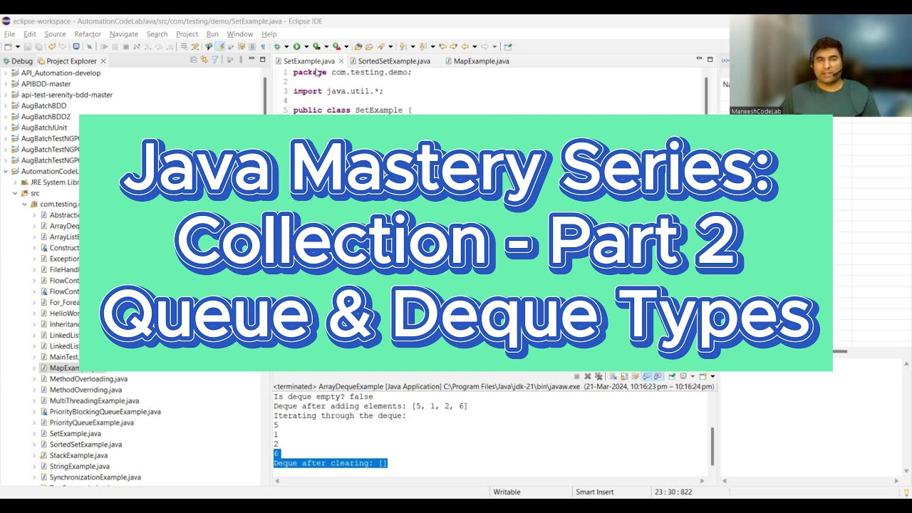 Java Mastery Series Collection Part 2 Queue Deque Types Youtube