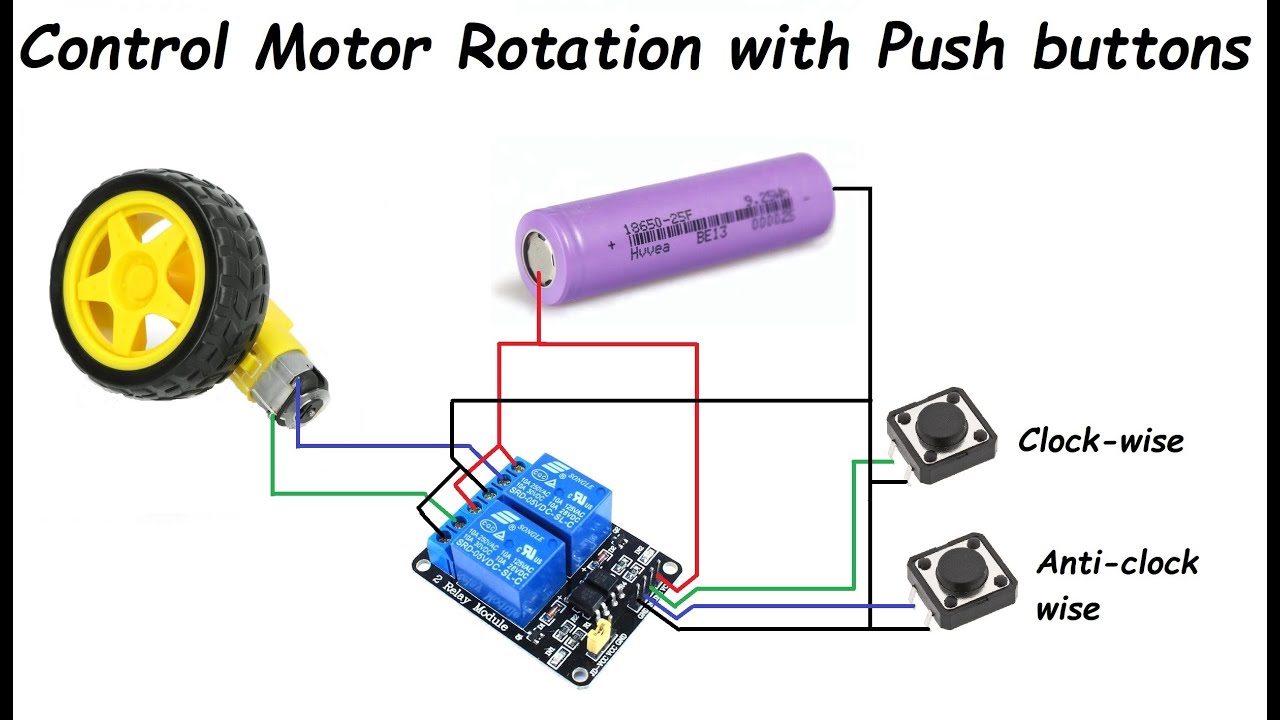 Control Motor Rotation With Push Buttons Control Dc Motor Youtube