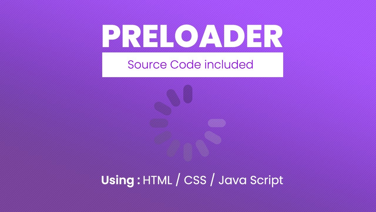 How To Add Preloader In Website Using Html Css And Javascript Youtube