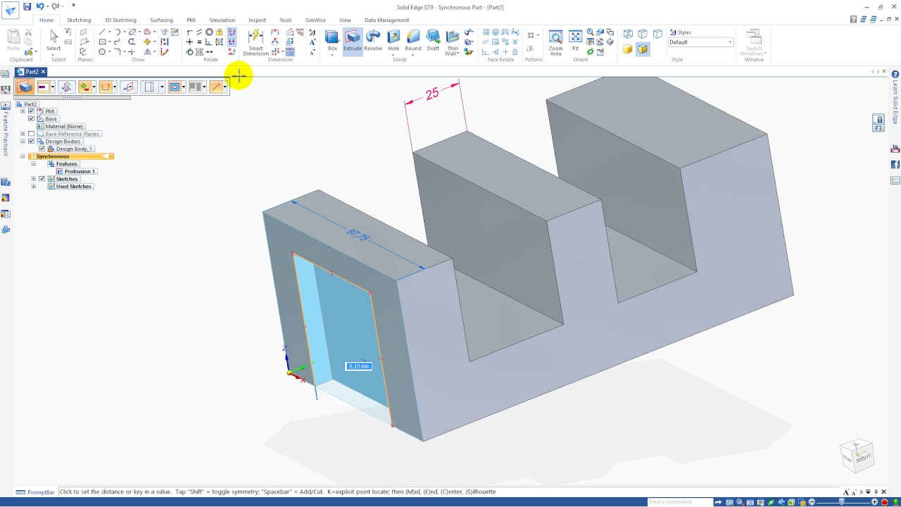 Solid Edge Combined Modeling Synchronous And Ordered Youtube