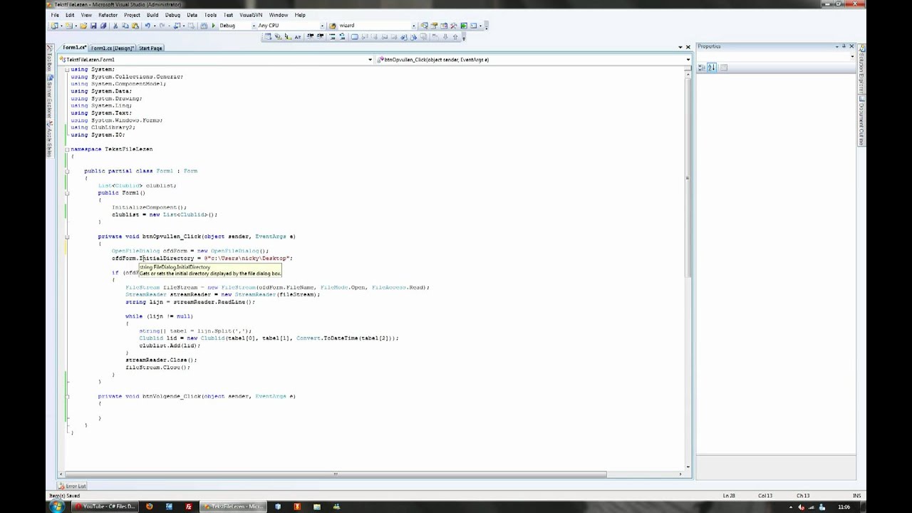 C Streamreader File Youtube
