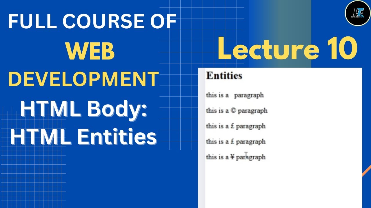 Html Tutorial Html Entities Use Of Entities In Html Web