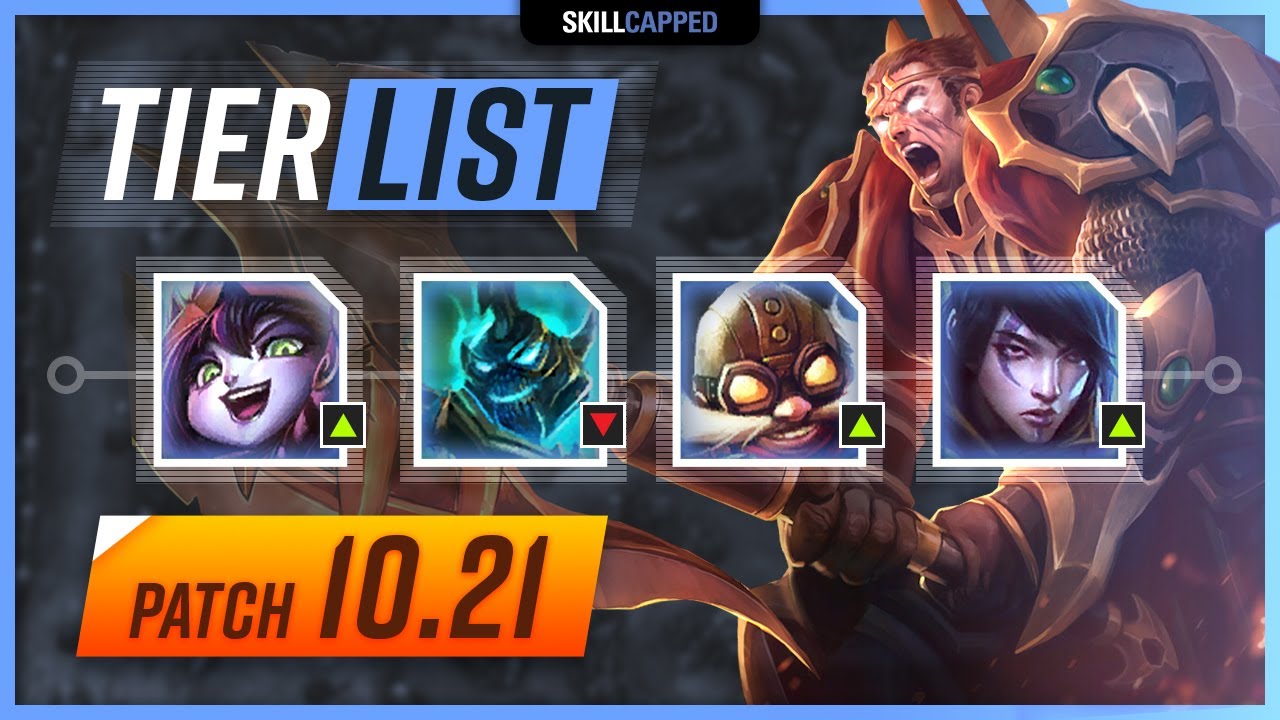 New Patch 10 21 Tier List For League Of Legends Skill Capped Youtube