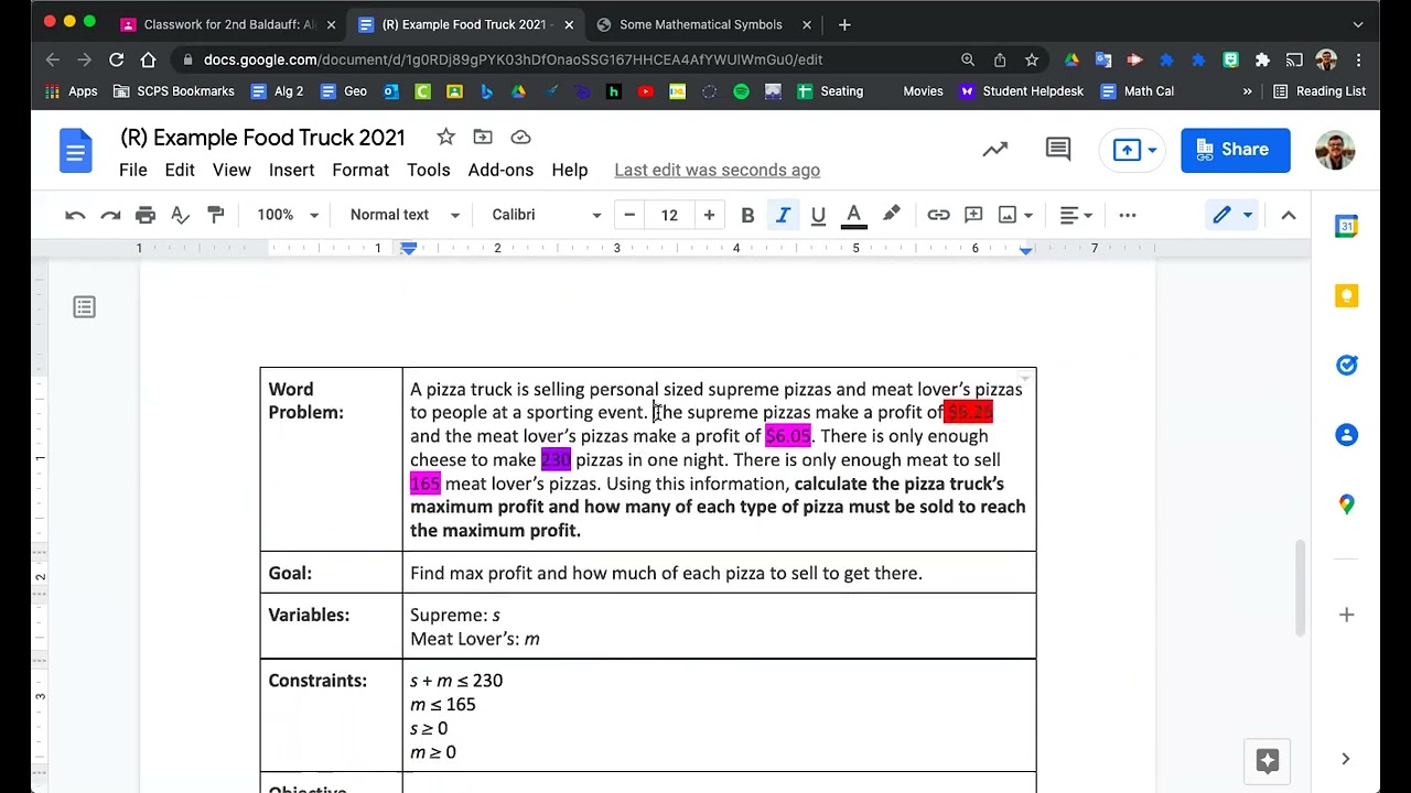 Step 4 Of Linear Programming Write An Objective Function Youtube