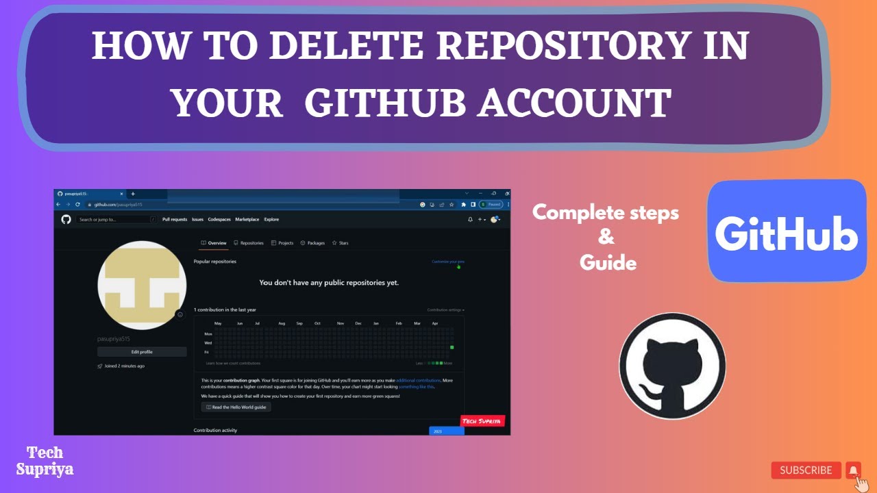 How To Delete Repository In Your Github Account Github Video How