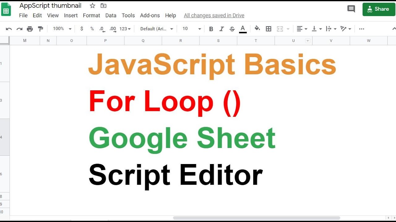 For Loop App Script Google Sheet Tutorial How To Use For Loop