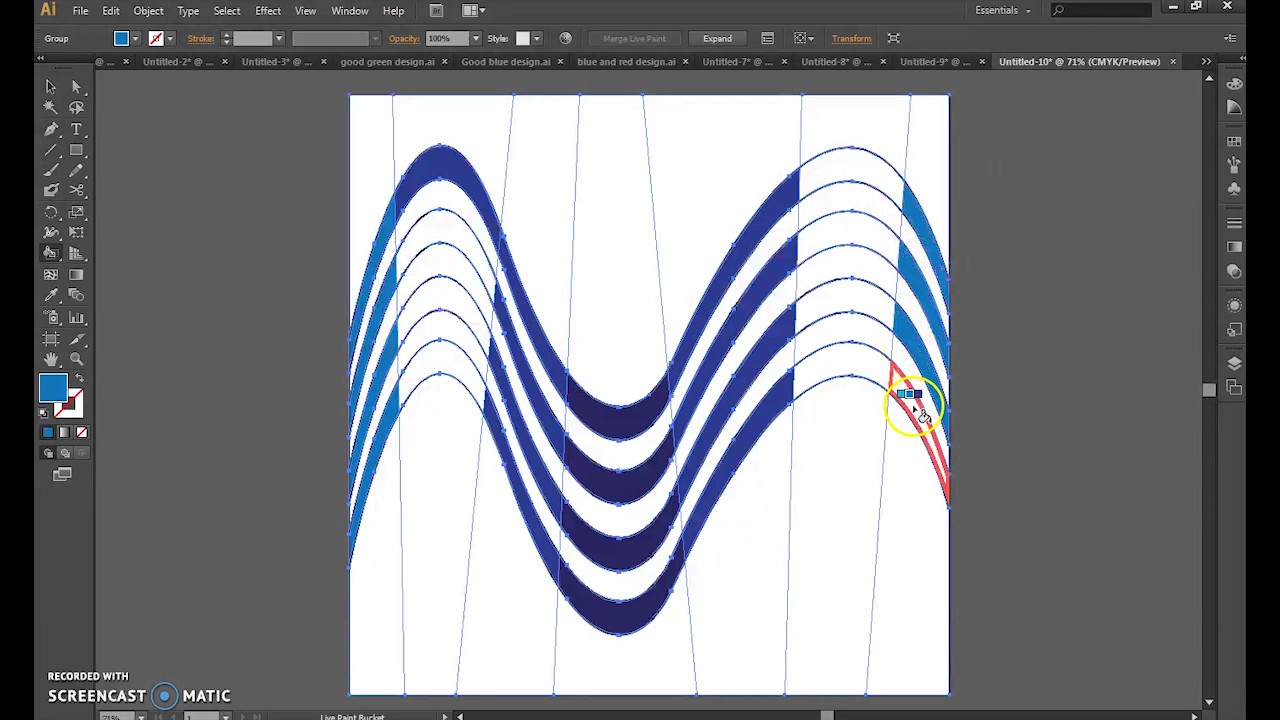 Adobe Illustrator Wave Design Tutorial Youtube