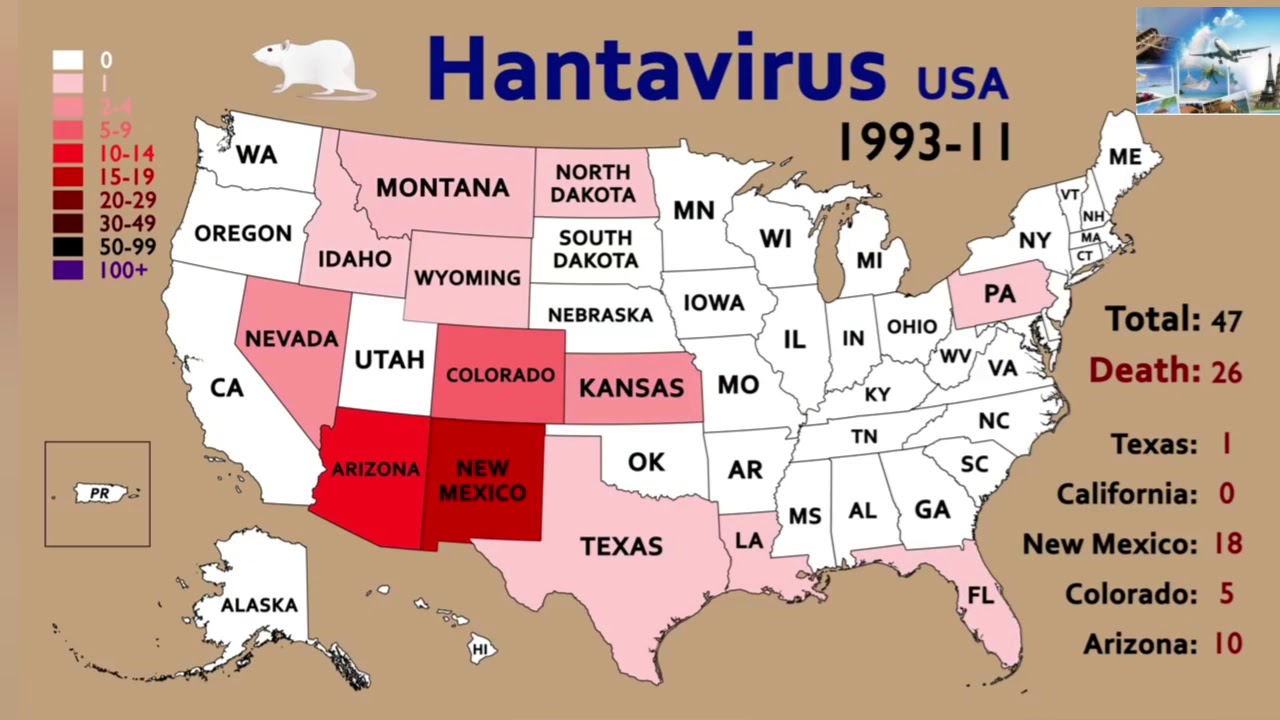 Map Timelapse Of The Hantavirus In The Usa 1993 2018 Youtube