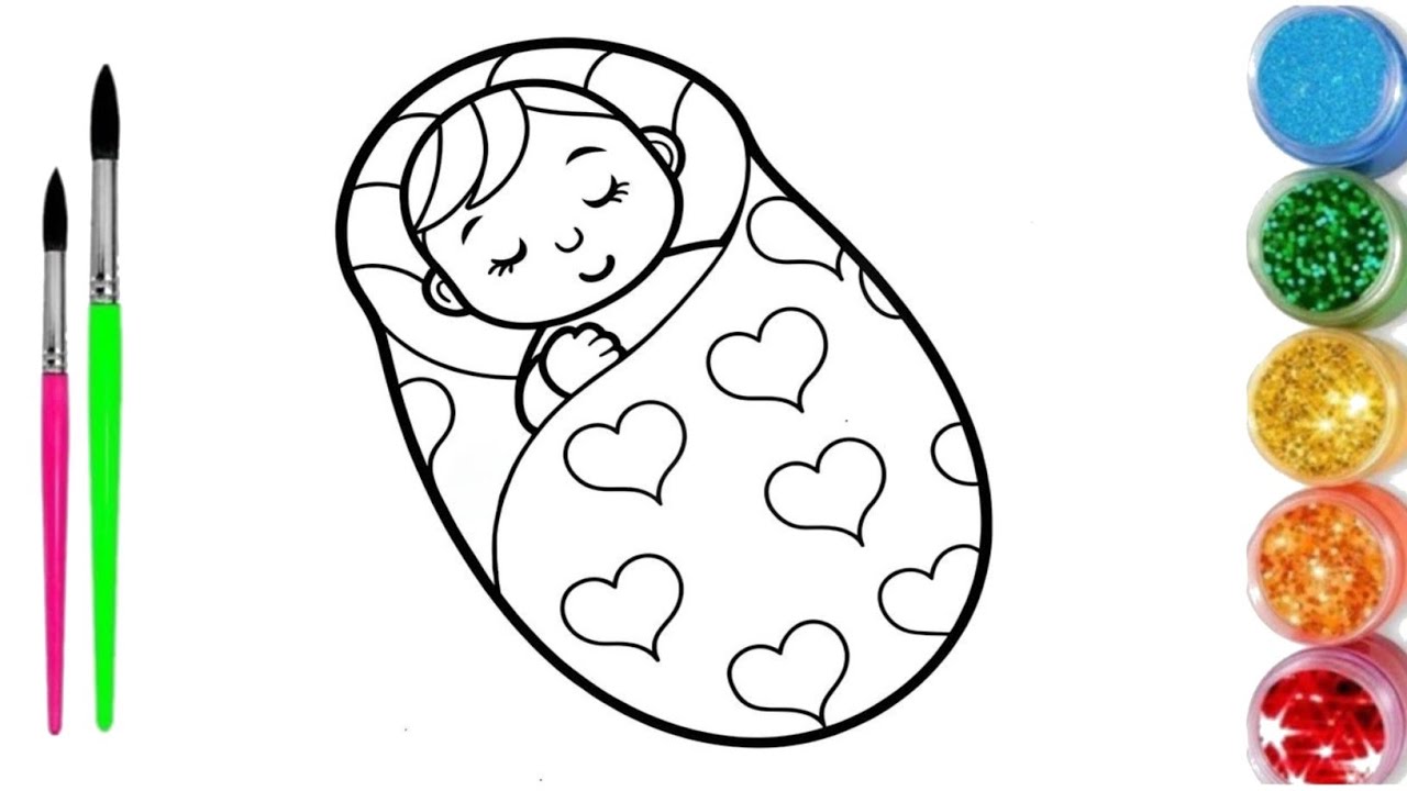 Cute Baby Drawing Colouring And Painting For Kids How To Draw Cute