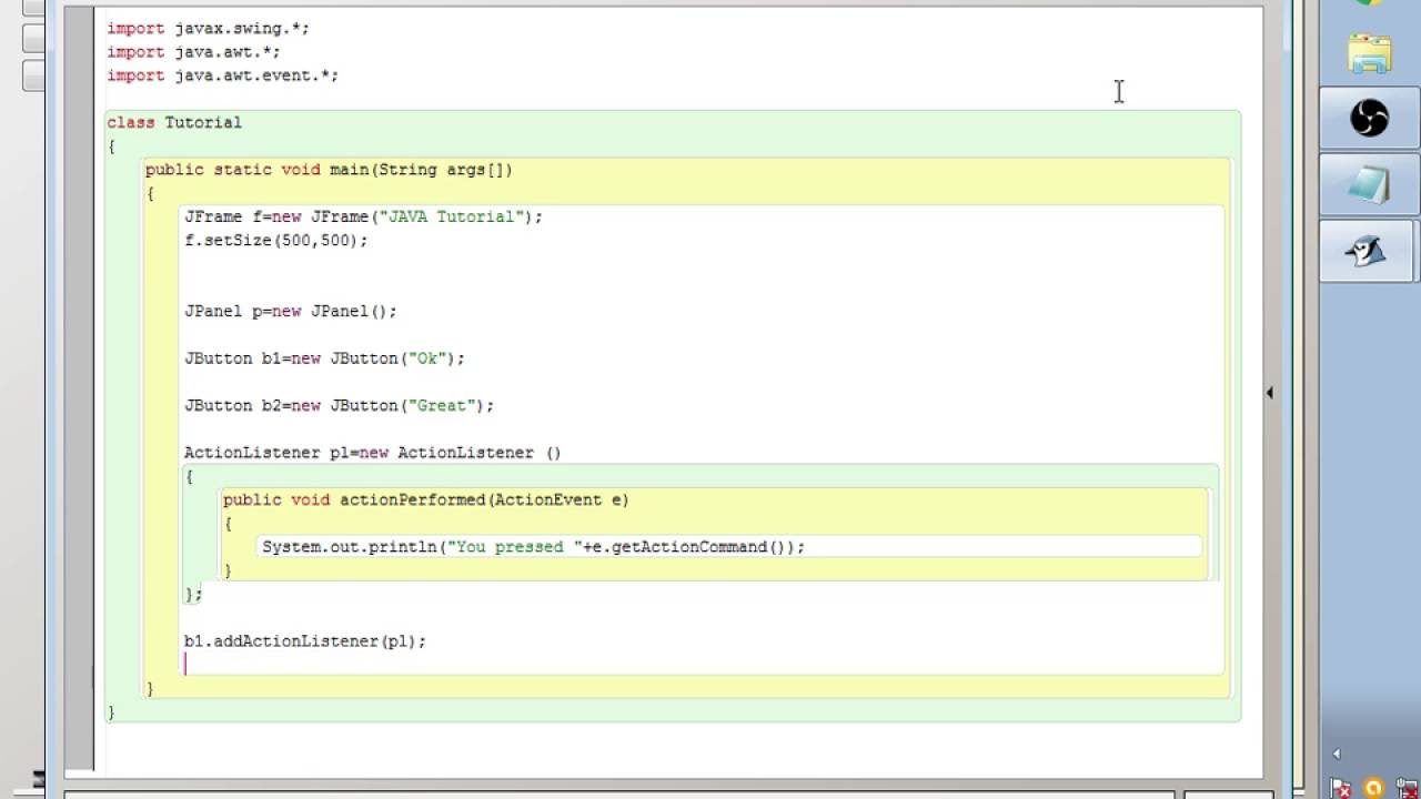 Java Tutorial Using Bluej Using Swing Youtube