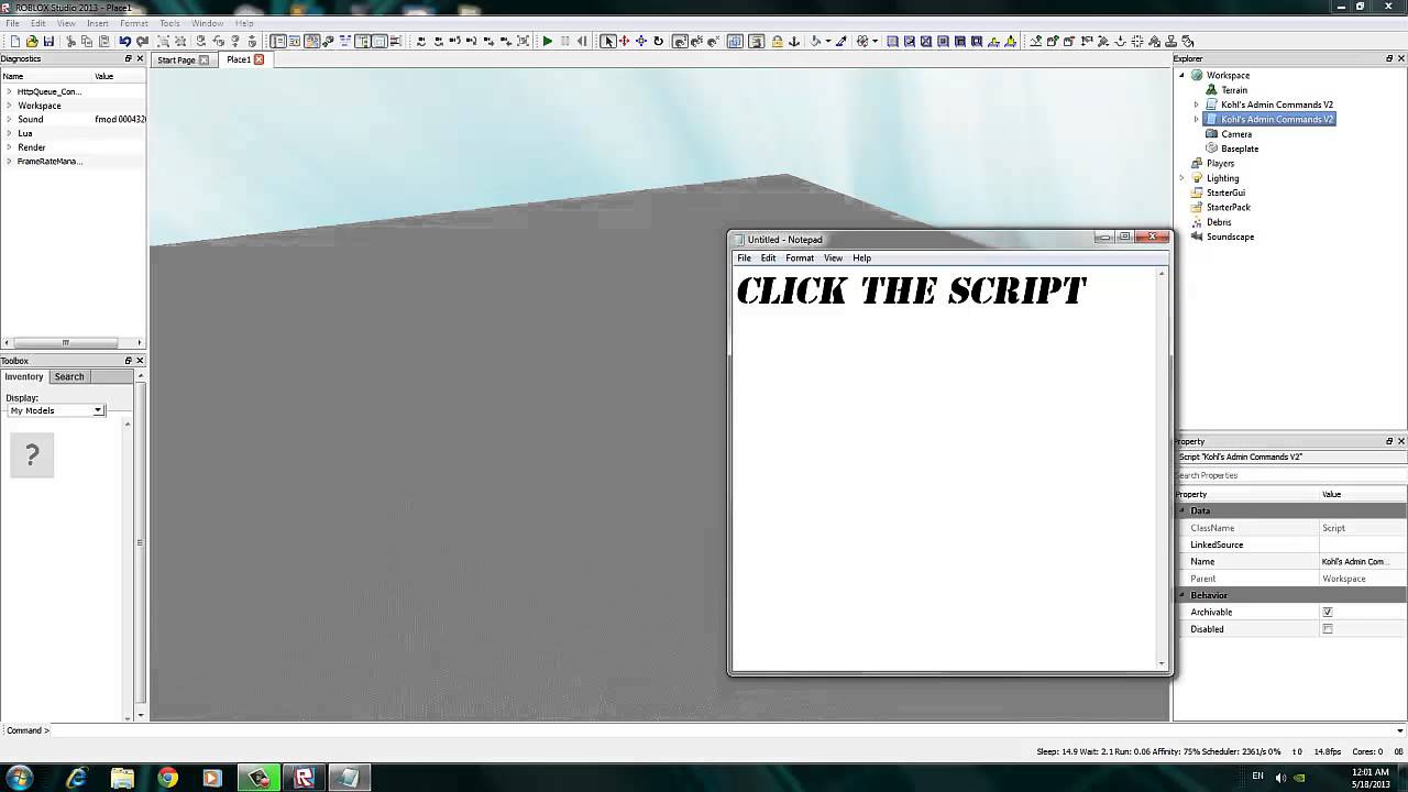 Roblox Admin Script 2013