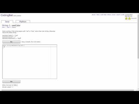 String 1 Seecolor Java Tutorial Codingbat Youtube