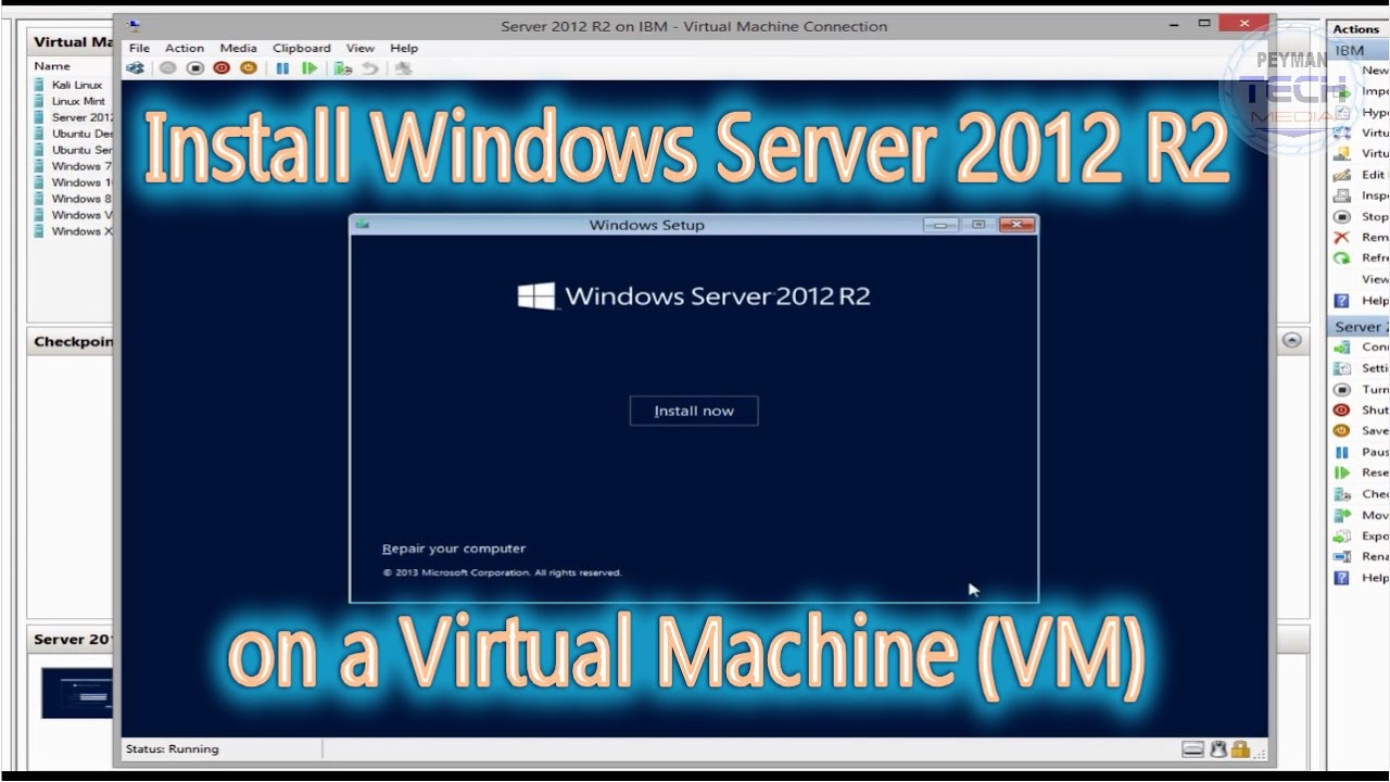 How To Install Windows Server 2012 R2 On Virtual Machine Vm Youtube