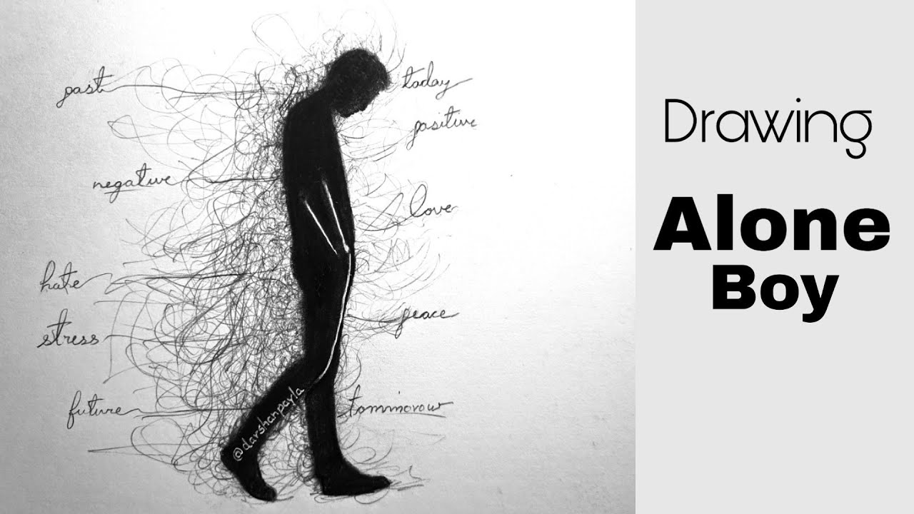 Pencil Drawing Alone Boy At Marilyn Munford Blog