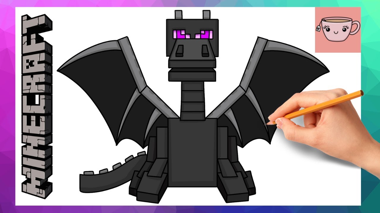 How To Draw Ender Dragon From Minecraft Easy Drawing Tutorial Youtube
