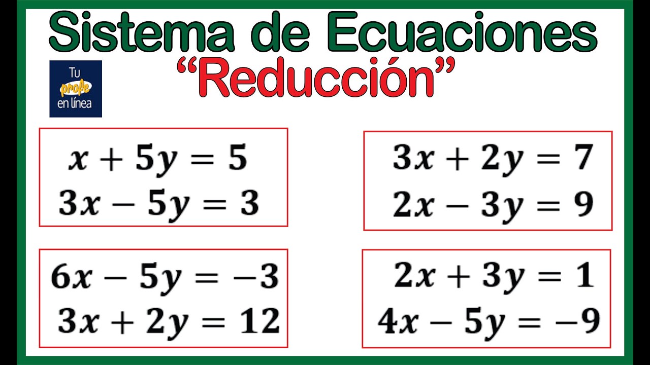 Sistema De Dos Ecuaciones 04 Mг Todo De Reducciгіn рџ ґ Youtube