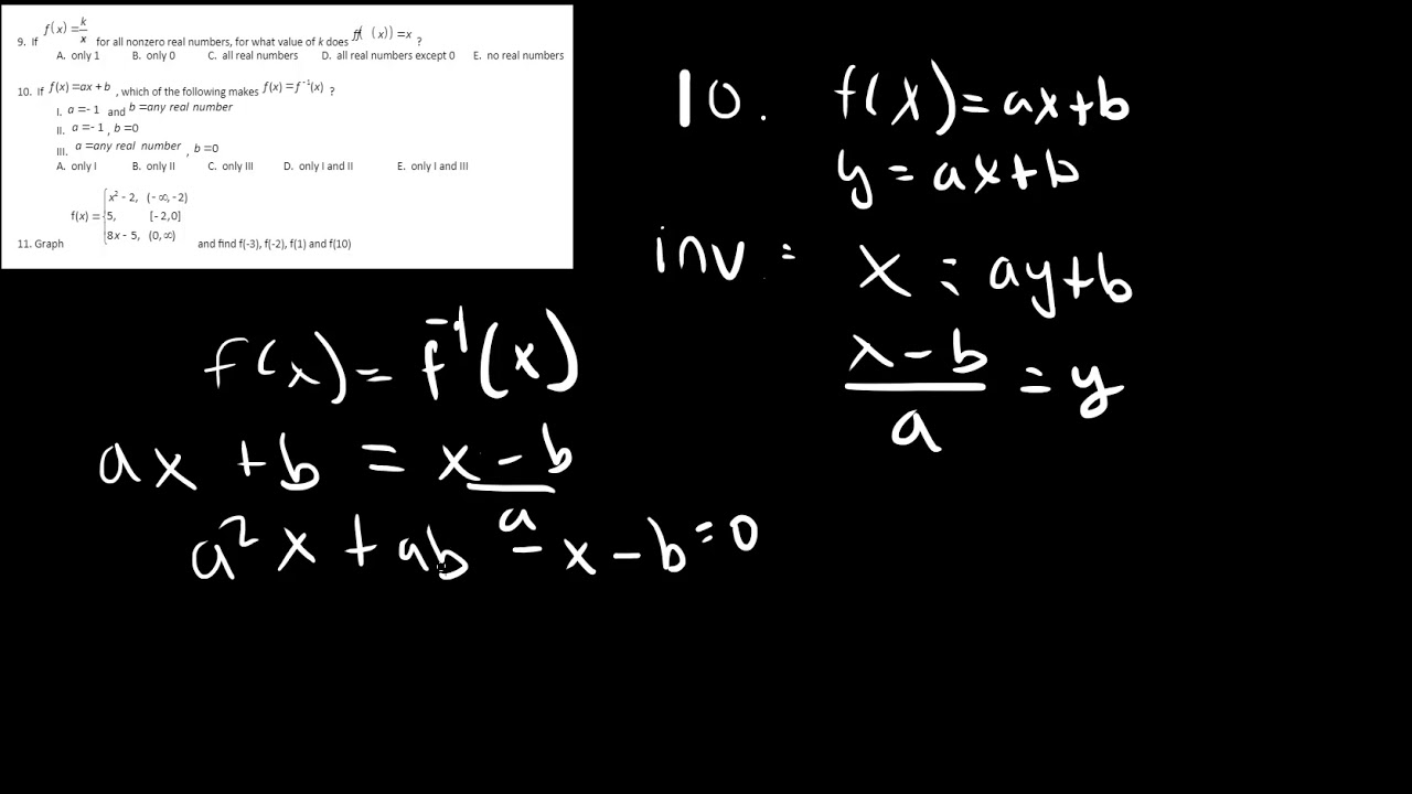 Precalculus Inverse Functions Youtube