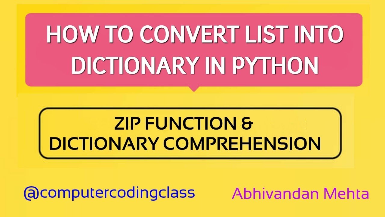 How To Convert List Into Dictionary In Python Python Dictionary
