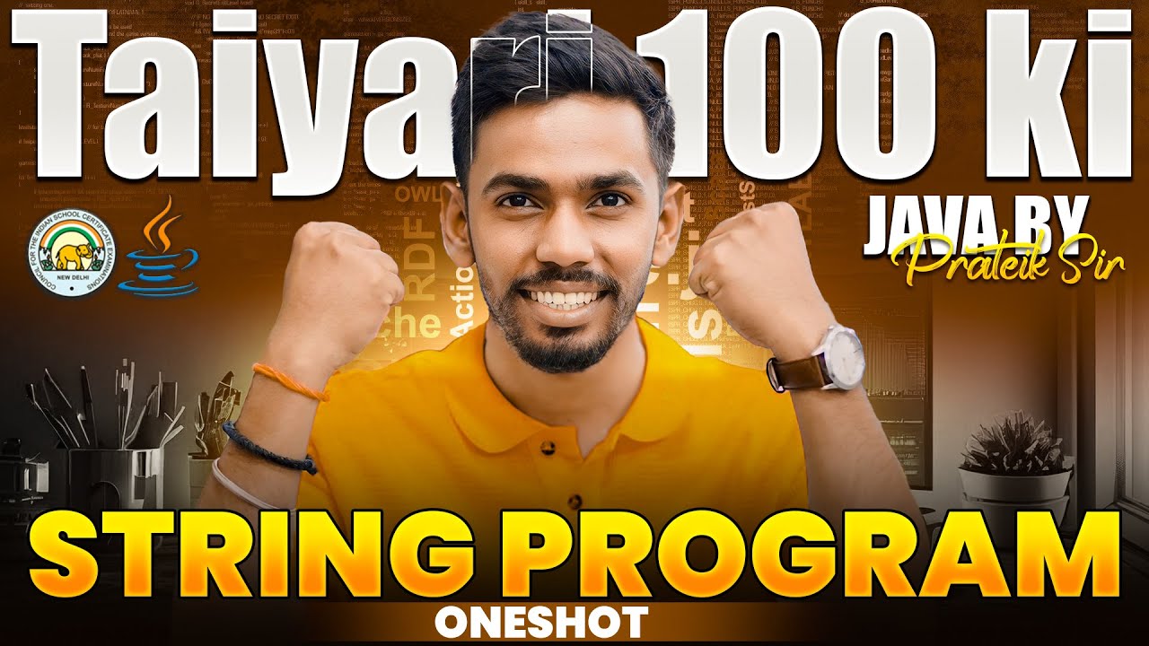 String In Java One Shot Class 10 Icse Class 10 Computer String