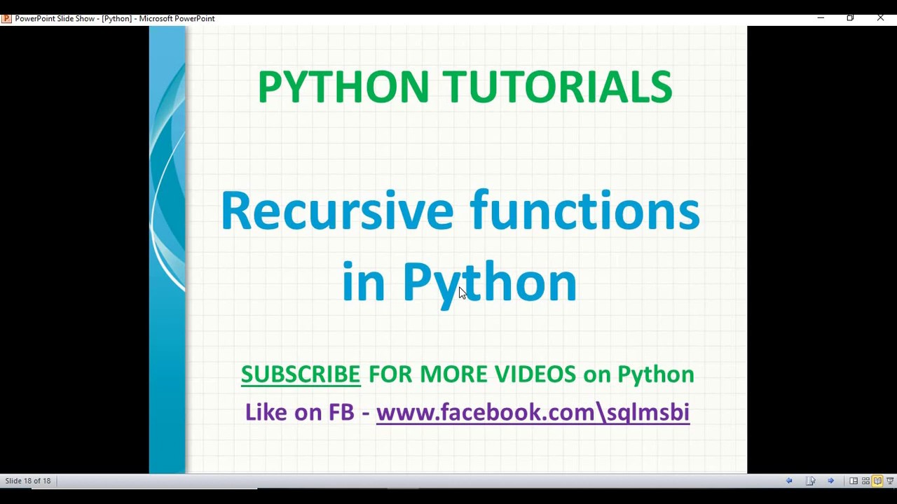 Python Tutorial Recursive Functions In Python Python Recursion