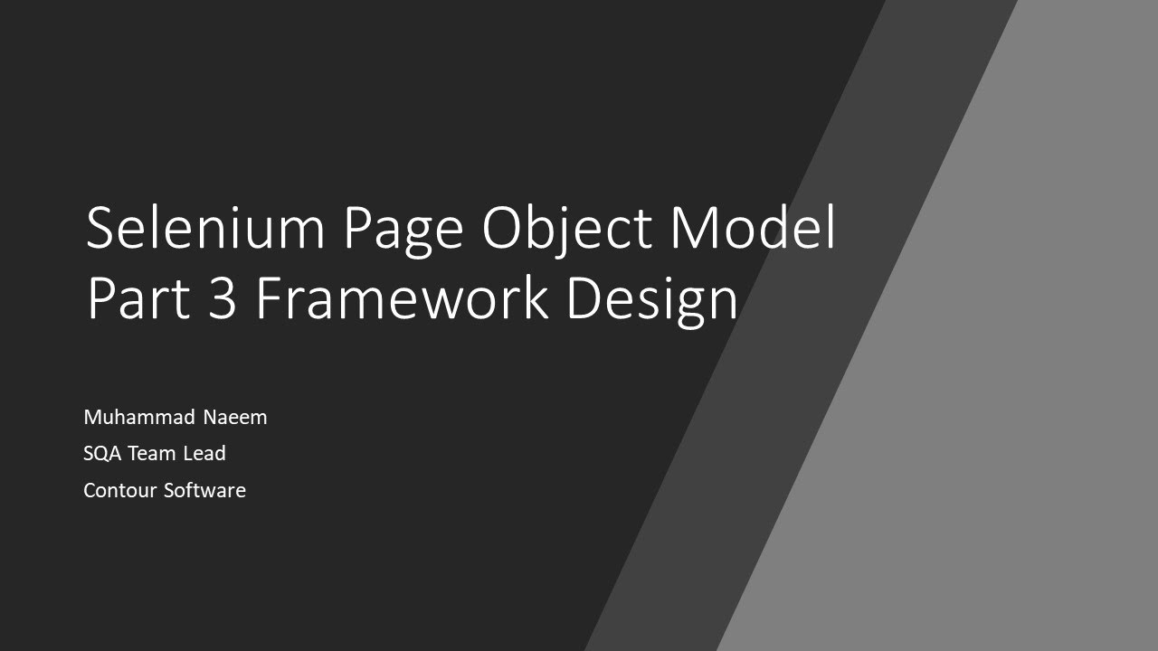 Page Object Model Design Part3 Automation Framework Architecture Youtube