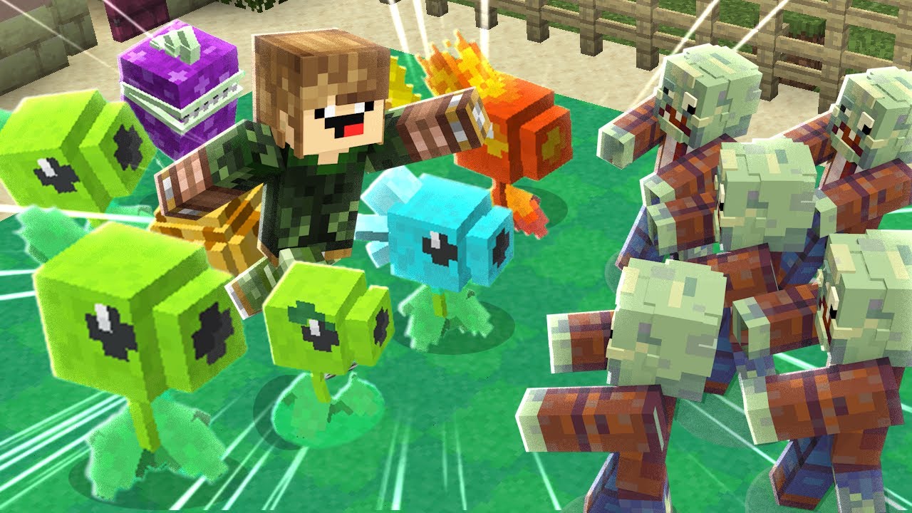 Sobreviva A Horda De Zumbis Minecraft Plants Vs Zombies Youtube