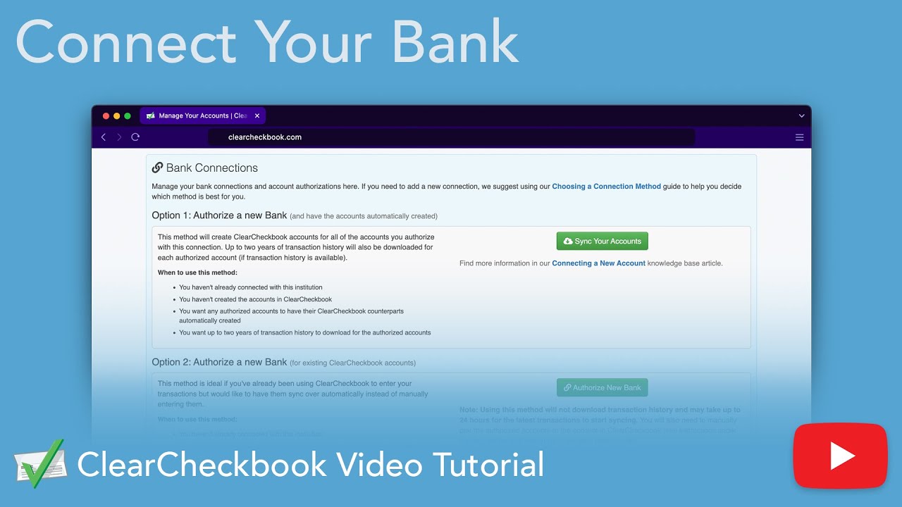 Syncing Transactions Automatically From Your Bank Clearcheckbook