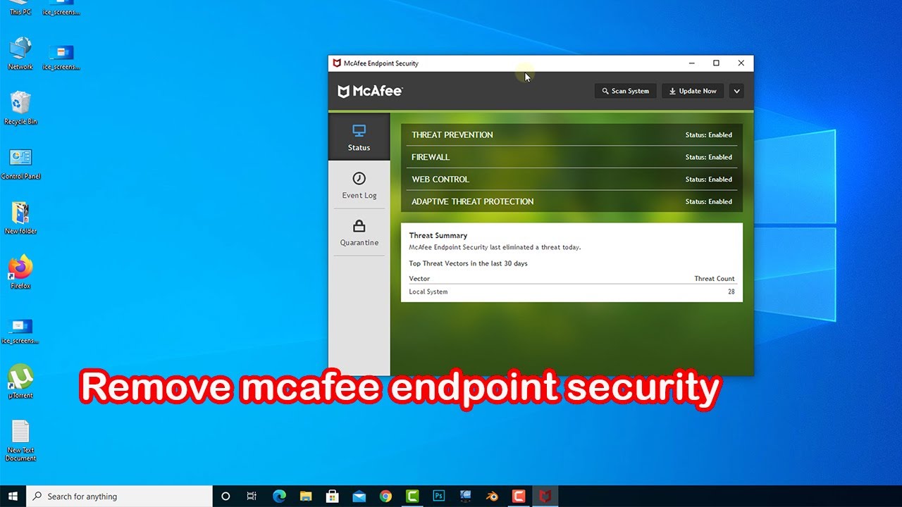 How To Uninstall Mcafee Endpoint Security Youtube
