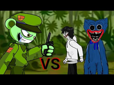 Huggy Wuggy Poppy Playtime Vs Flippy Vs Jeff The Killer 2d Animation By