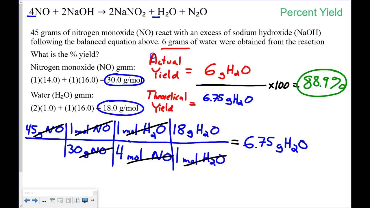 Percent Yield Problems