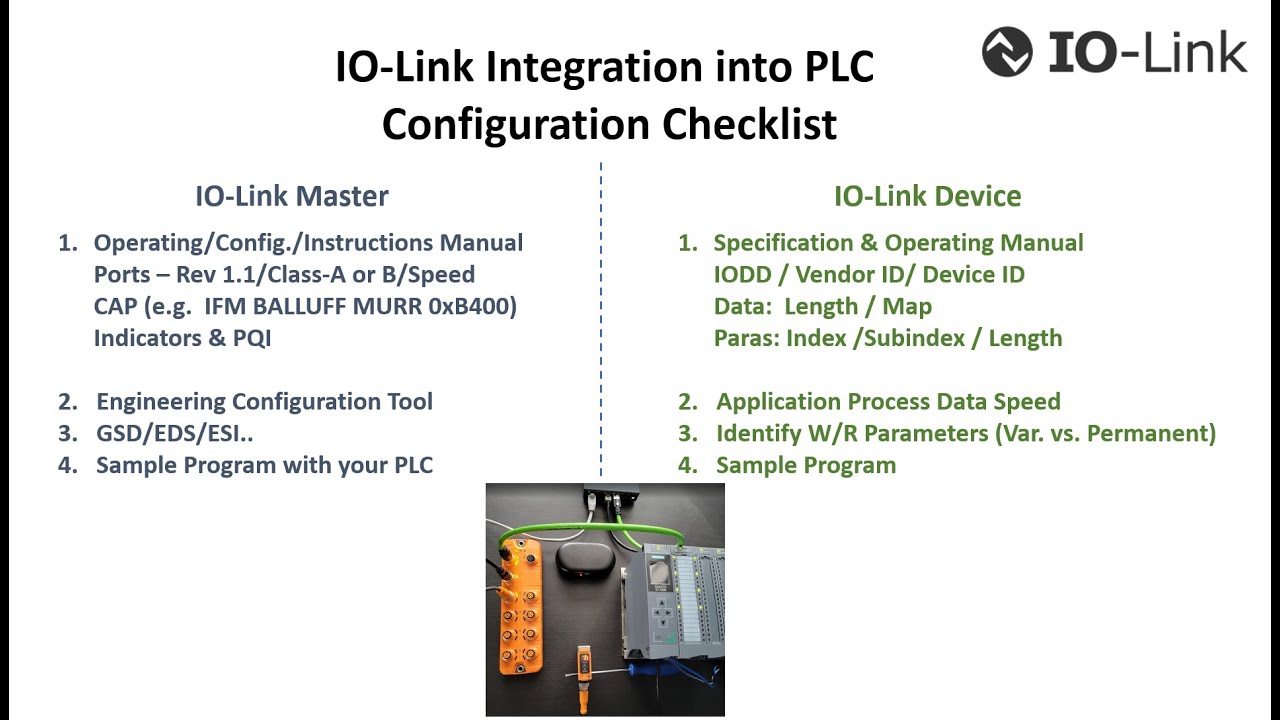 Iolk02 1 Io Link Integration Into Plc Configuration Checklist Youtube