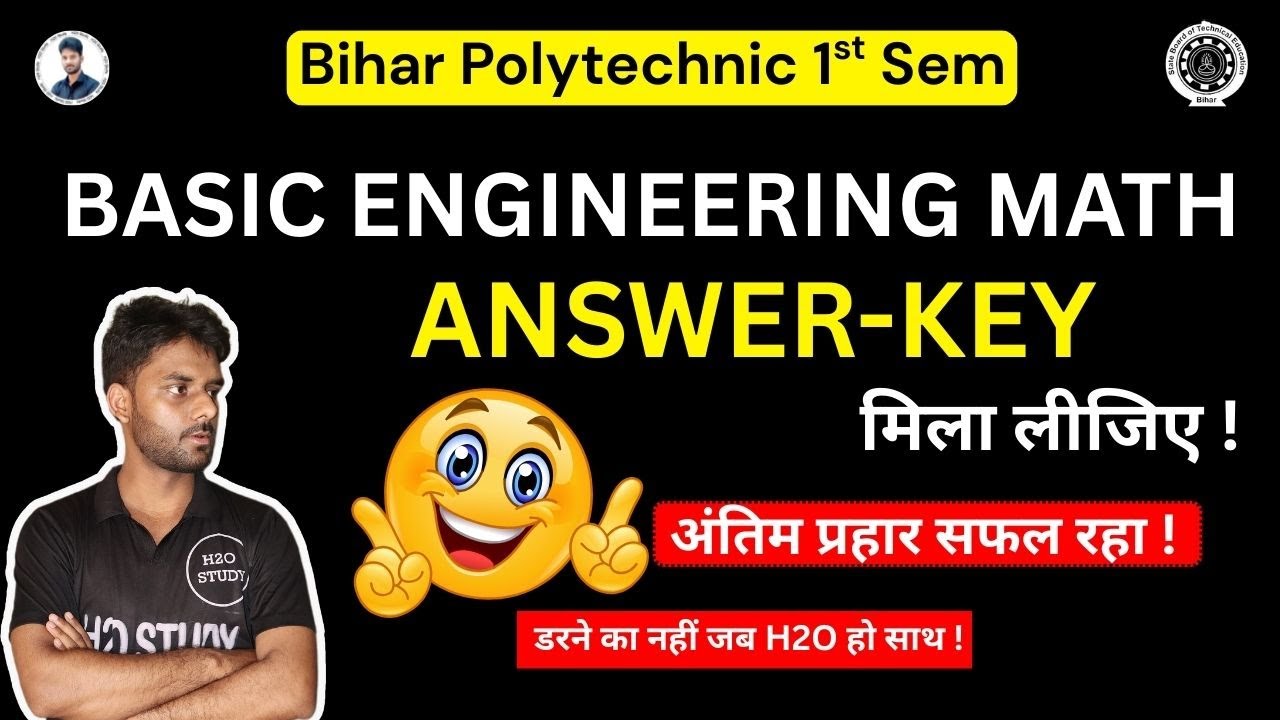 Basic Engineering Math Answer Key Polytechnic 1st Semester Math Sbte