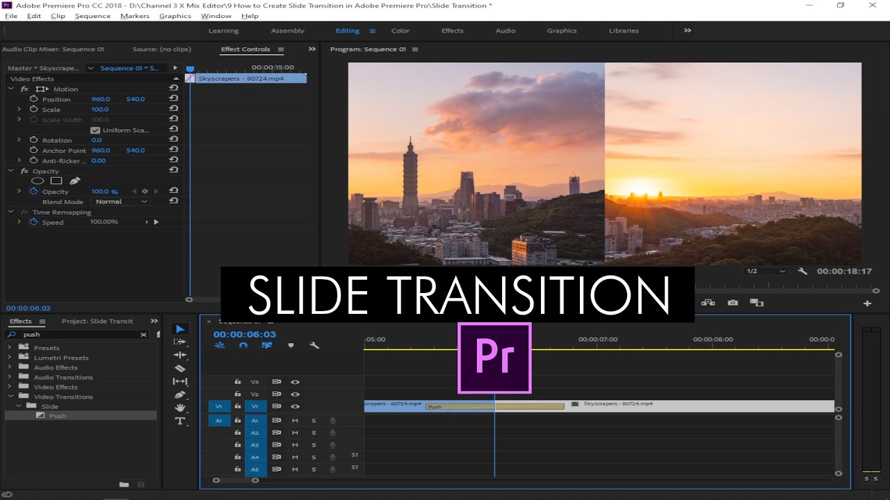 How To Create Slide Transition In Adobe Premiere Pro Adobe Premiere Pro