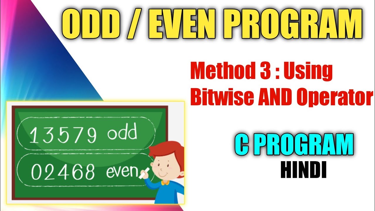 Even Or Odd Number C Program To Check Even Or Odd Number Hindi Method