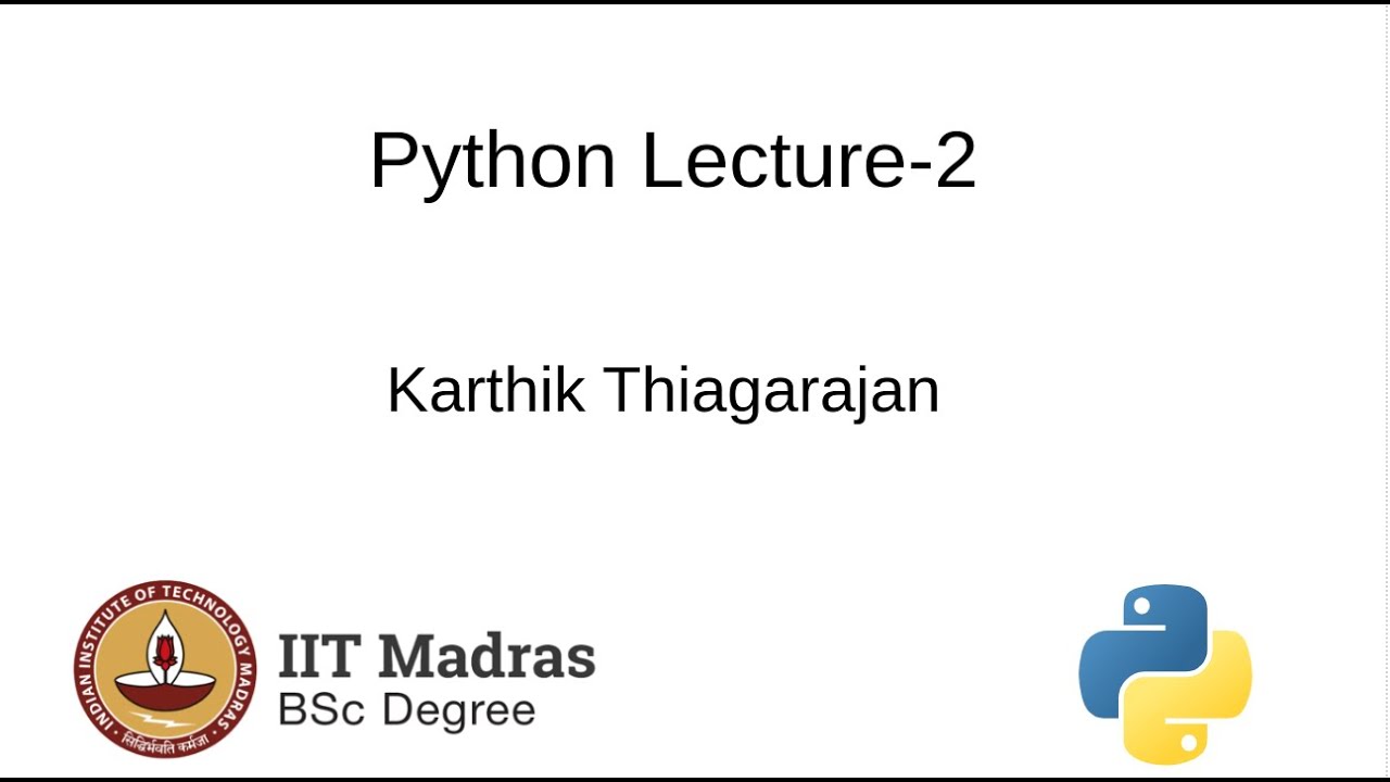 Python Lecture 2 Youtube